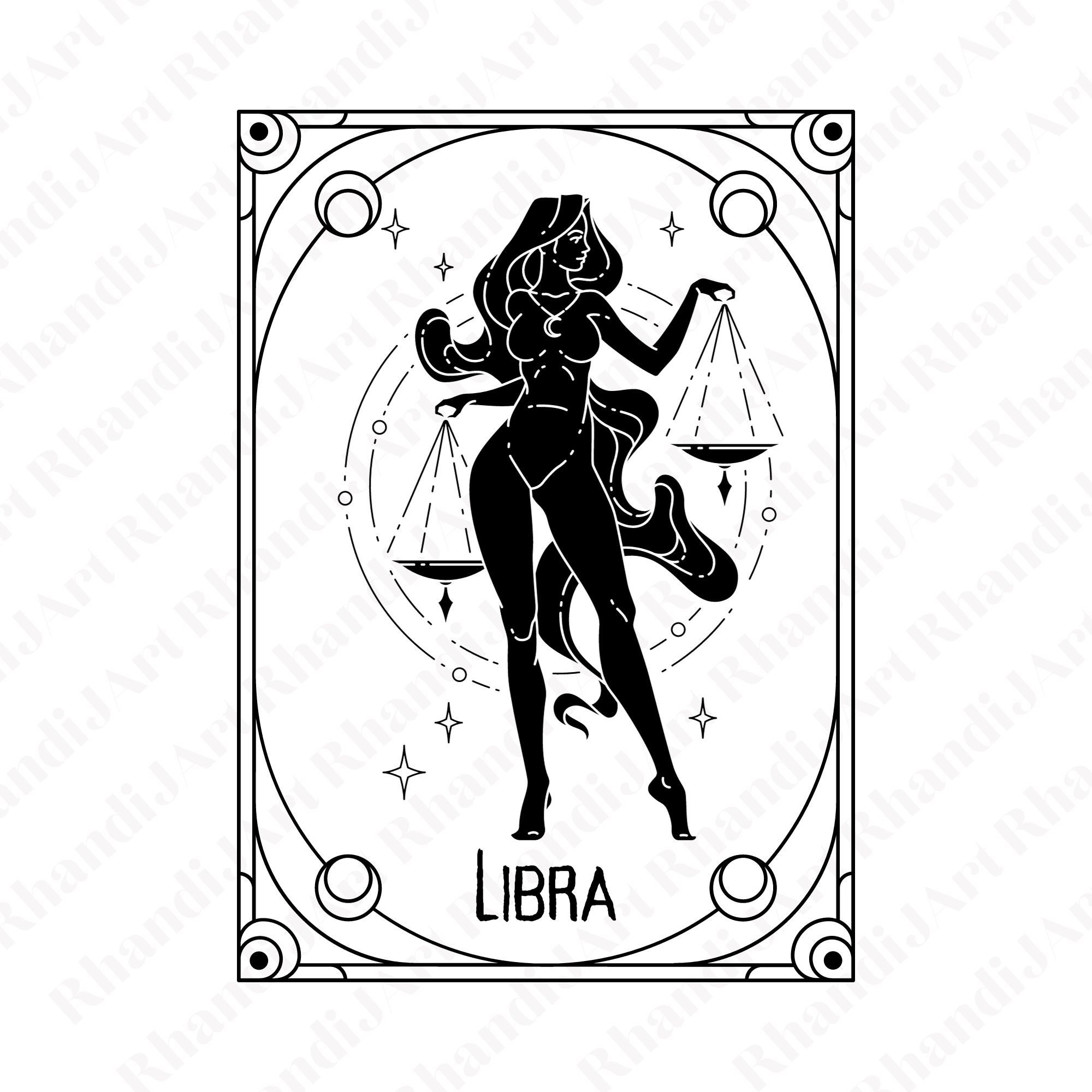 Libra Tarot Card Svg, Mystical Svg, Witchy Svg, Dark Svg, Tarot Card ...