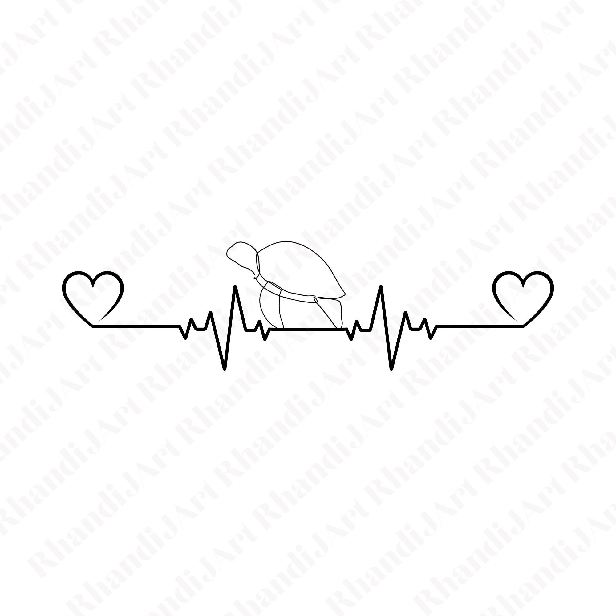 Turtle Heart Beat Svg, Heart Beat Svg, Turtle Svg, Companion Svg, Pet ...