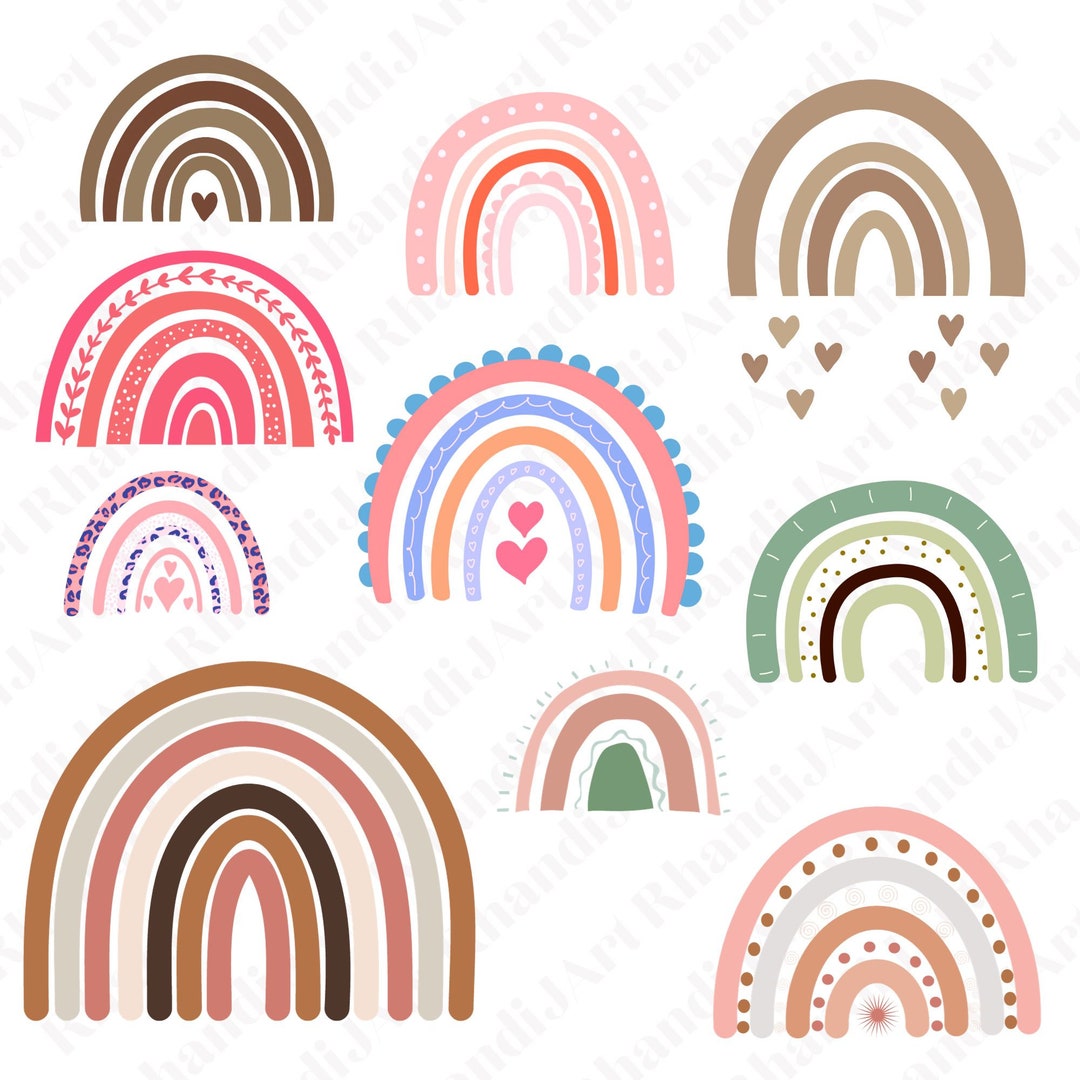Boho Rainbows 10 Pack Bundle, Rainbows, Cute Rainbow, Modern Boho ...