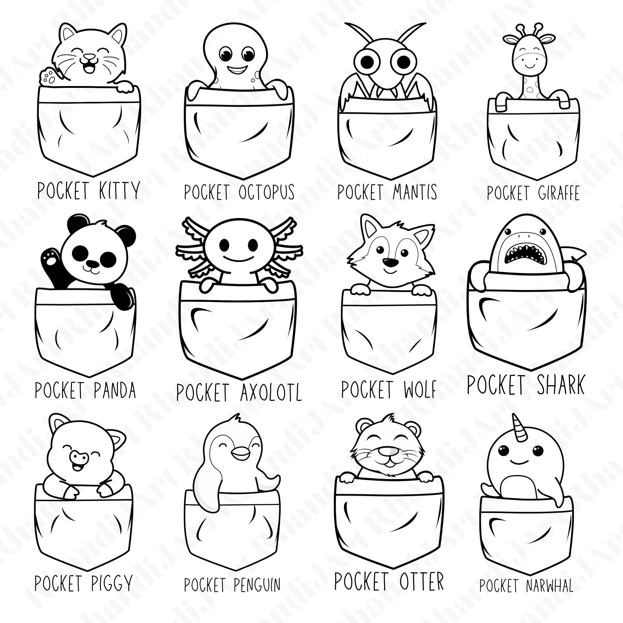 Pocket Animals 39 Pack Bundle, Cut Files Svg, Dxf, Eps, AI, Png, Jpg ...