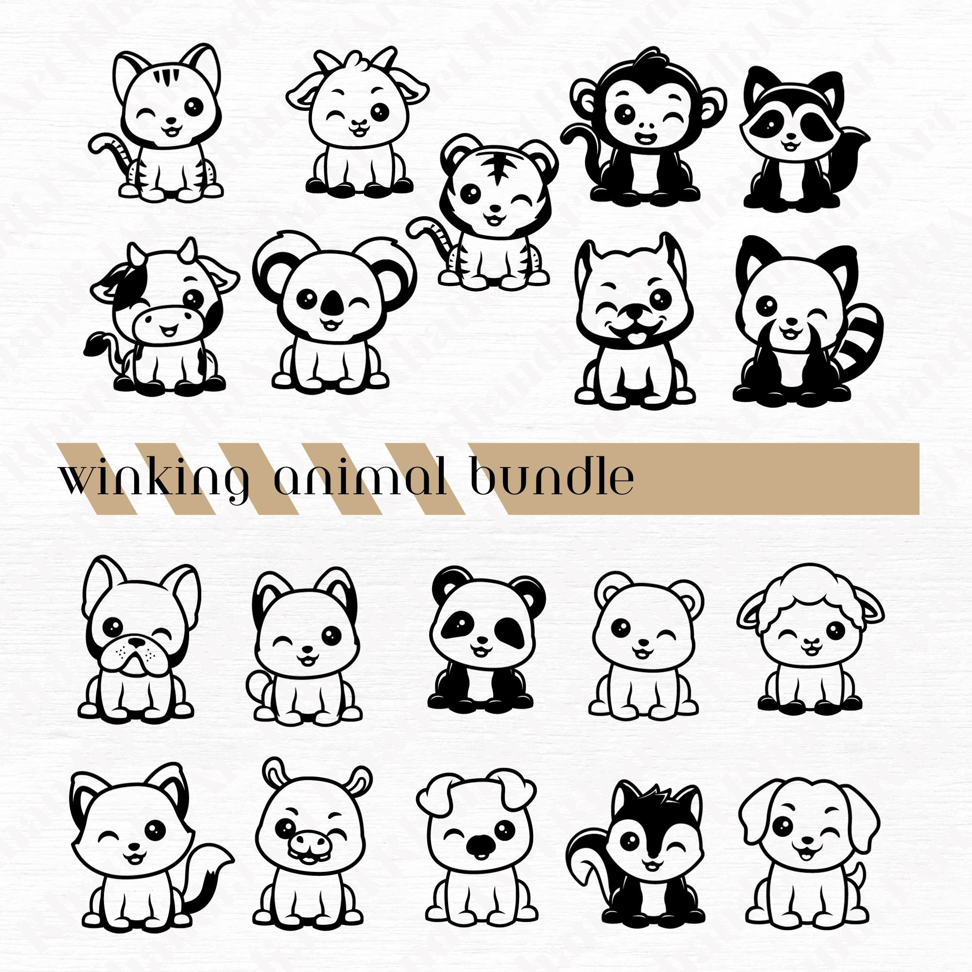 Winking Animals Svg Bundle Animals Svg Animal Clipart Farm - Etsy Australia