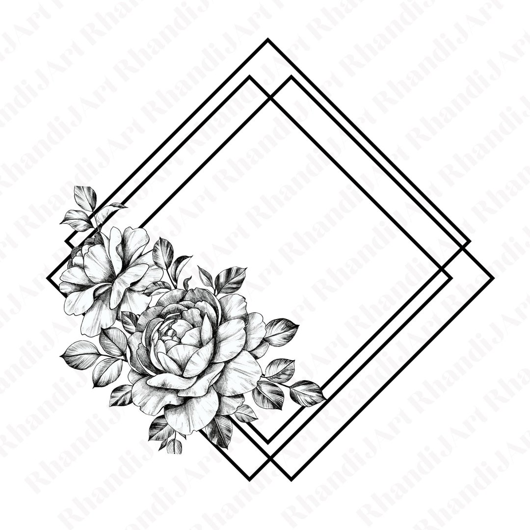 Floral Diamond Frame Png, Floral, Diamond, Frame, Flowers, Bouquet ...