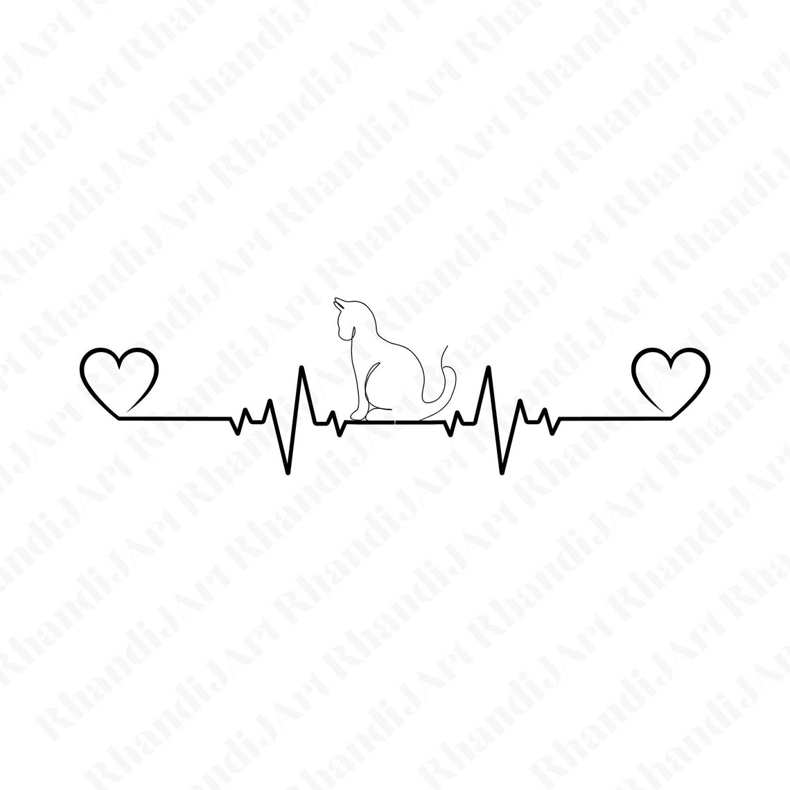 Cat Heart Beat Svg, Cat Love Svg, Heart Beat Svg, Love Svg, Companion ...