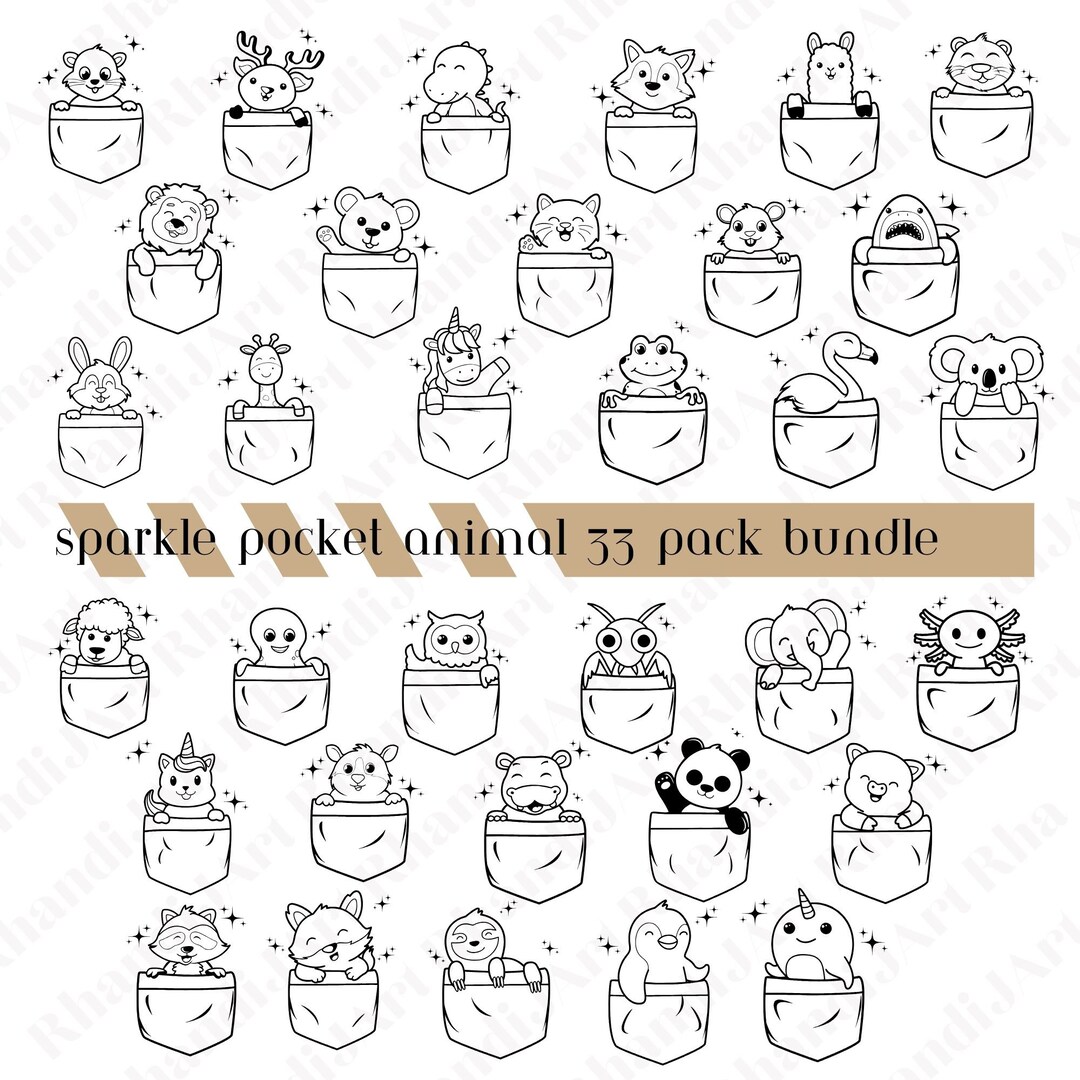 Pocket Animals Large Bundle, 33 Animal Bundle, Pocket Animals Svg ...