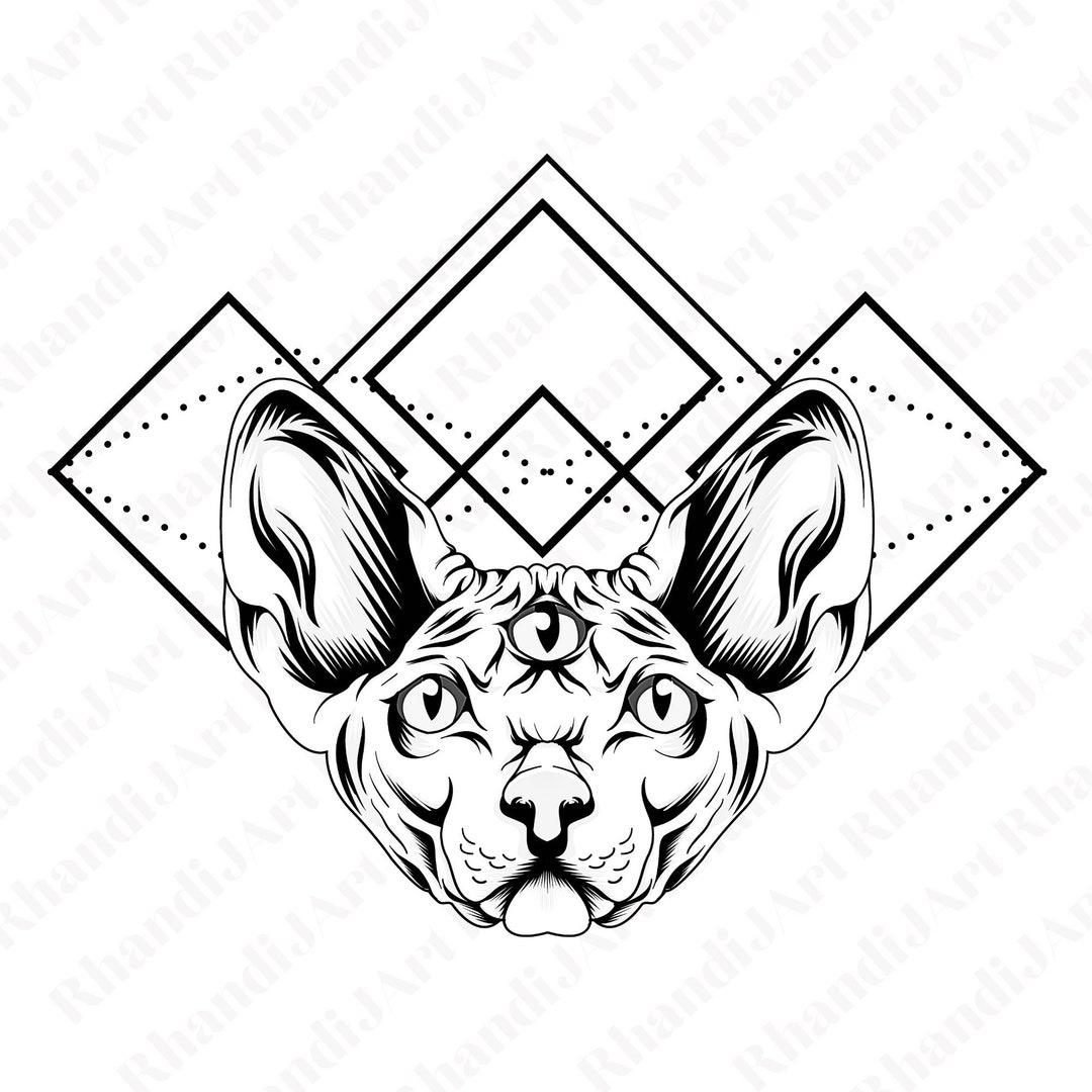 3 Eyed Sphynx Design Svg, Sphynx Cat Svg, 3 Eyes Svg, Eyes Svg ...