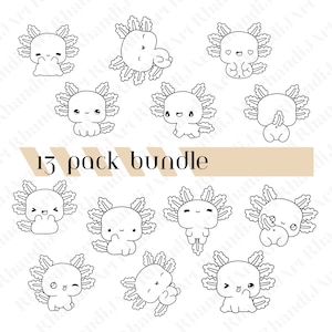 Cute Baby Axolotl 13 Pack Bundle, Axolotl Svg, Baby Axolotl, Axolotl ...