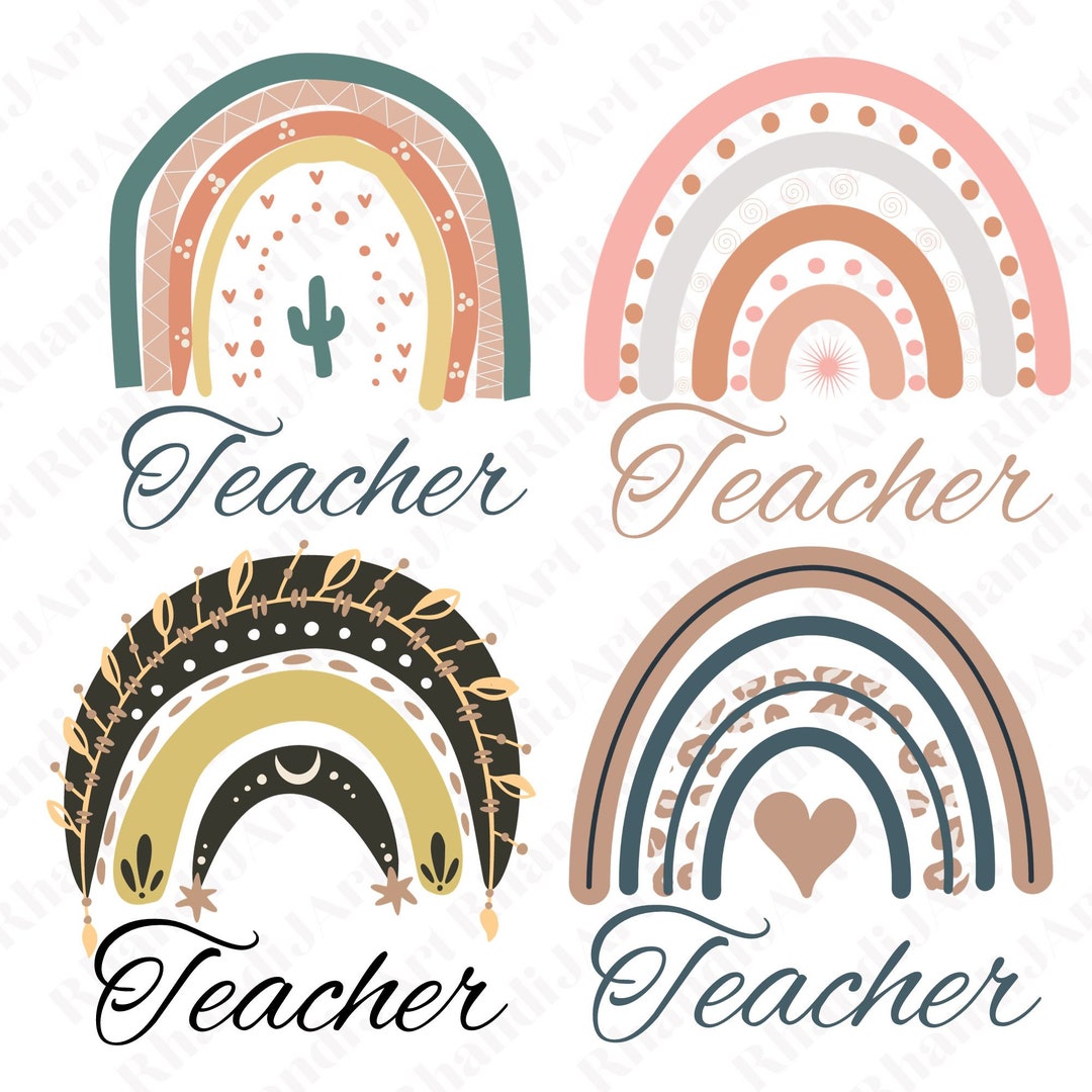 Teacher Rainbow Bundle Svg, Teacher Svg, Teacher Bundle Svg, Rainbow ...