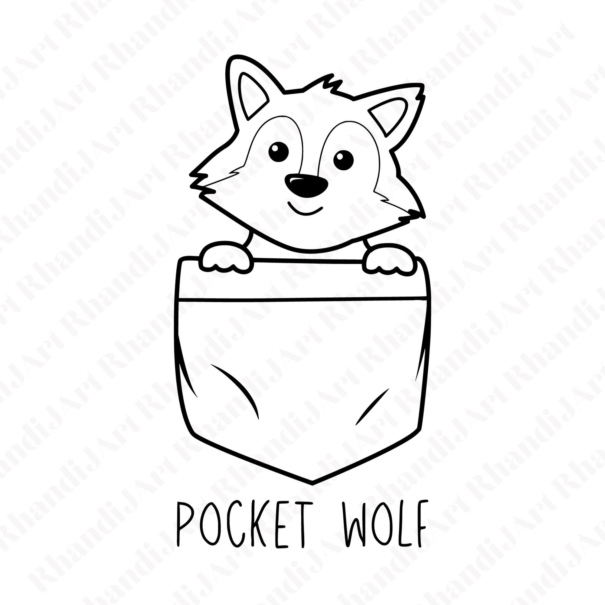 Original Pocket Wolf Wolf Svg Baby Wolf Wolf Cub Wolf - Etsy