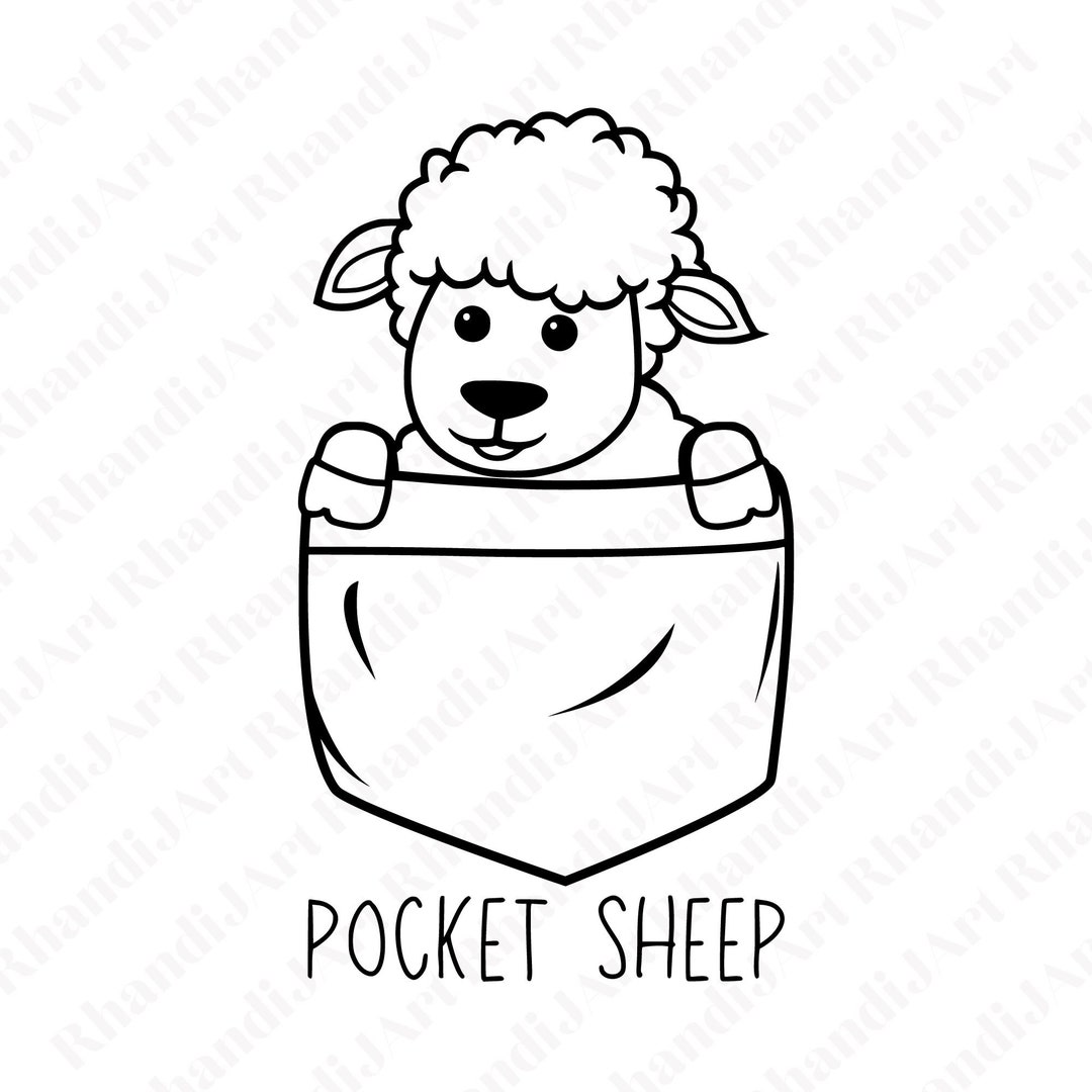 Original Pocket Sheep, Sheep Svg, Baby Sheep, Sheep Outline, Cute Sheep ...