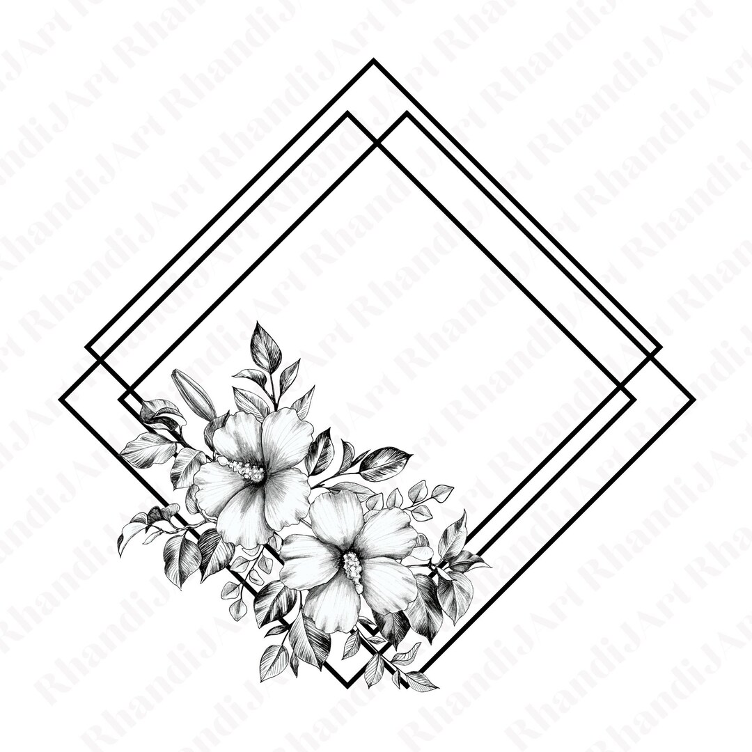 Floral Diamond Frame Png, Floral, Diamond, Frame, Flowers, Bouquet ...