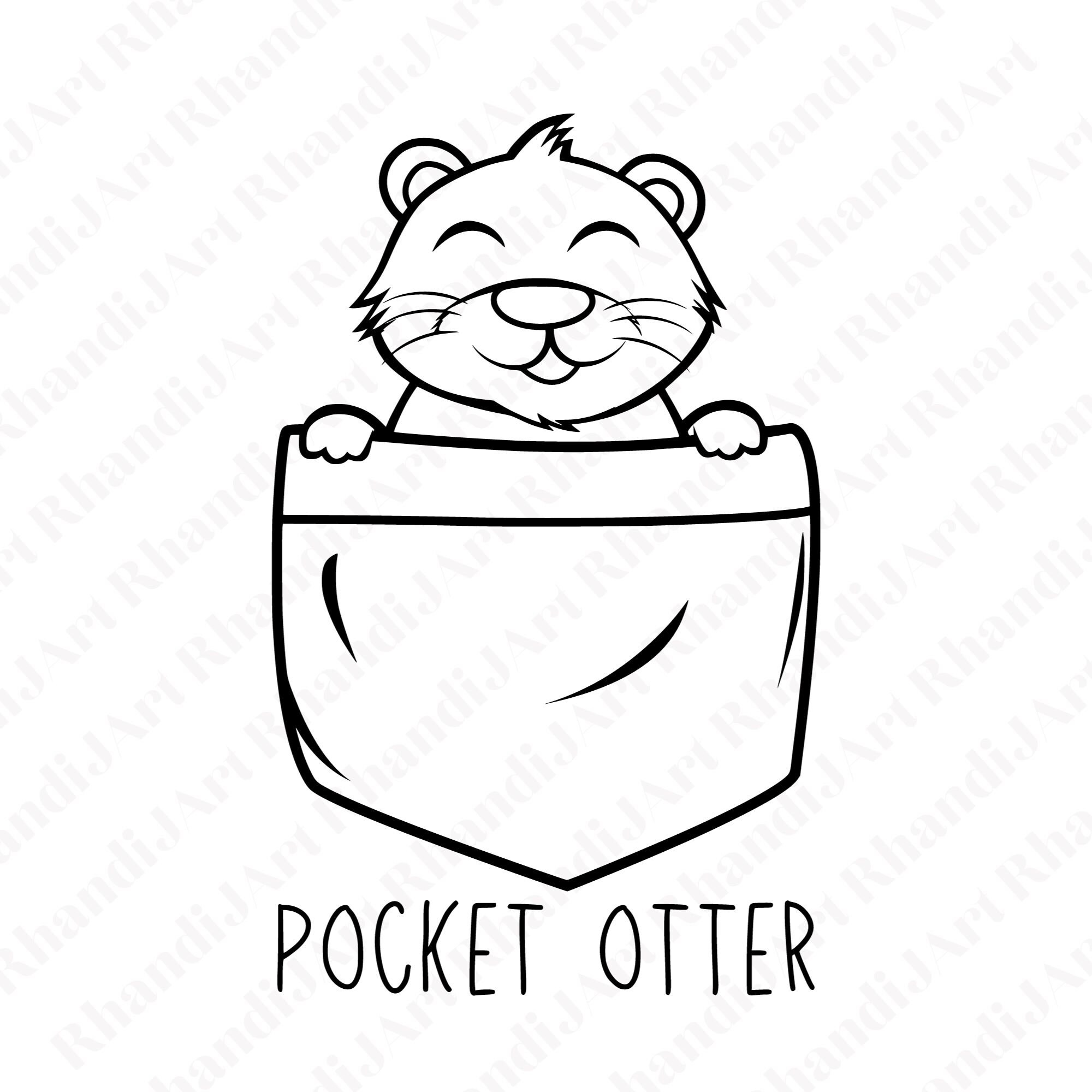 Original Pocket Otter Otter Svg Baby Otter Otter Outline - Etsy