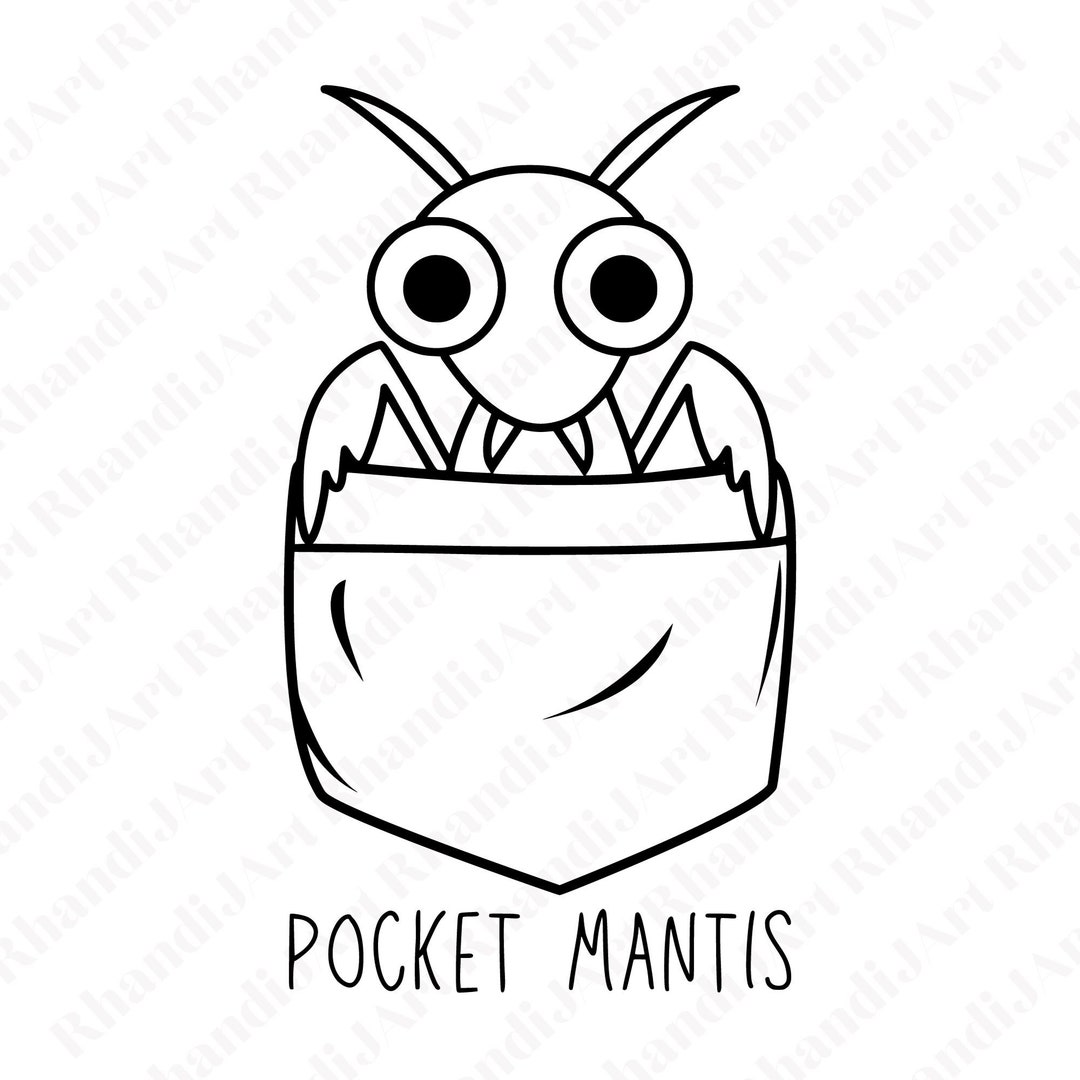 Original Pocket Mantis, Mantis Svg, Baby Mantis, Mantis Outline, Mantis ...