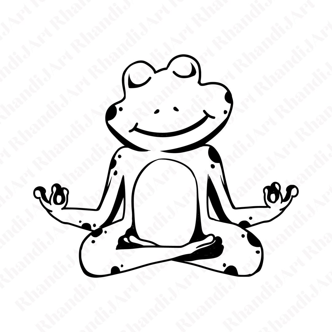 Namaste Yoga Frog, Frog Svg, Namaste Svg, Yoga Position, Frog Outline ...