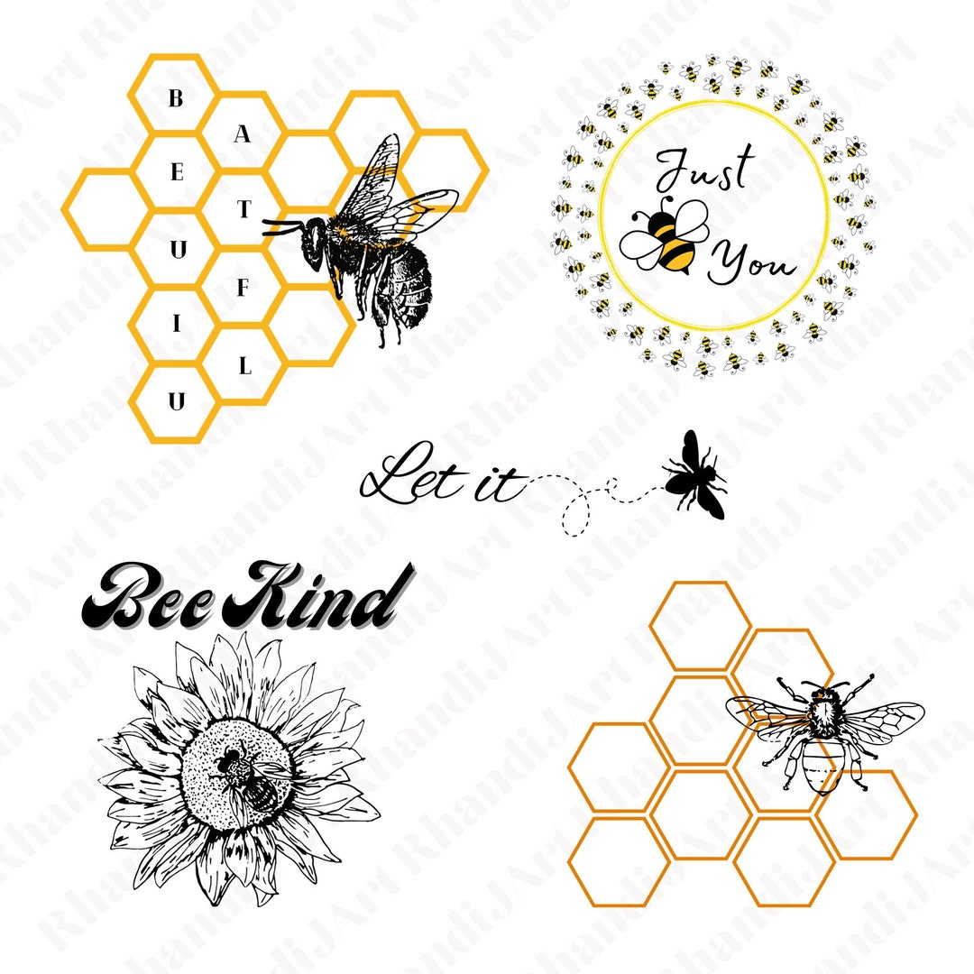 Bee Bundle Svg, Beautiful Svg, Bumble Bee Svg, Honey Comb Svg, Flowers ...