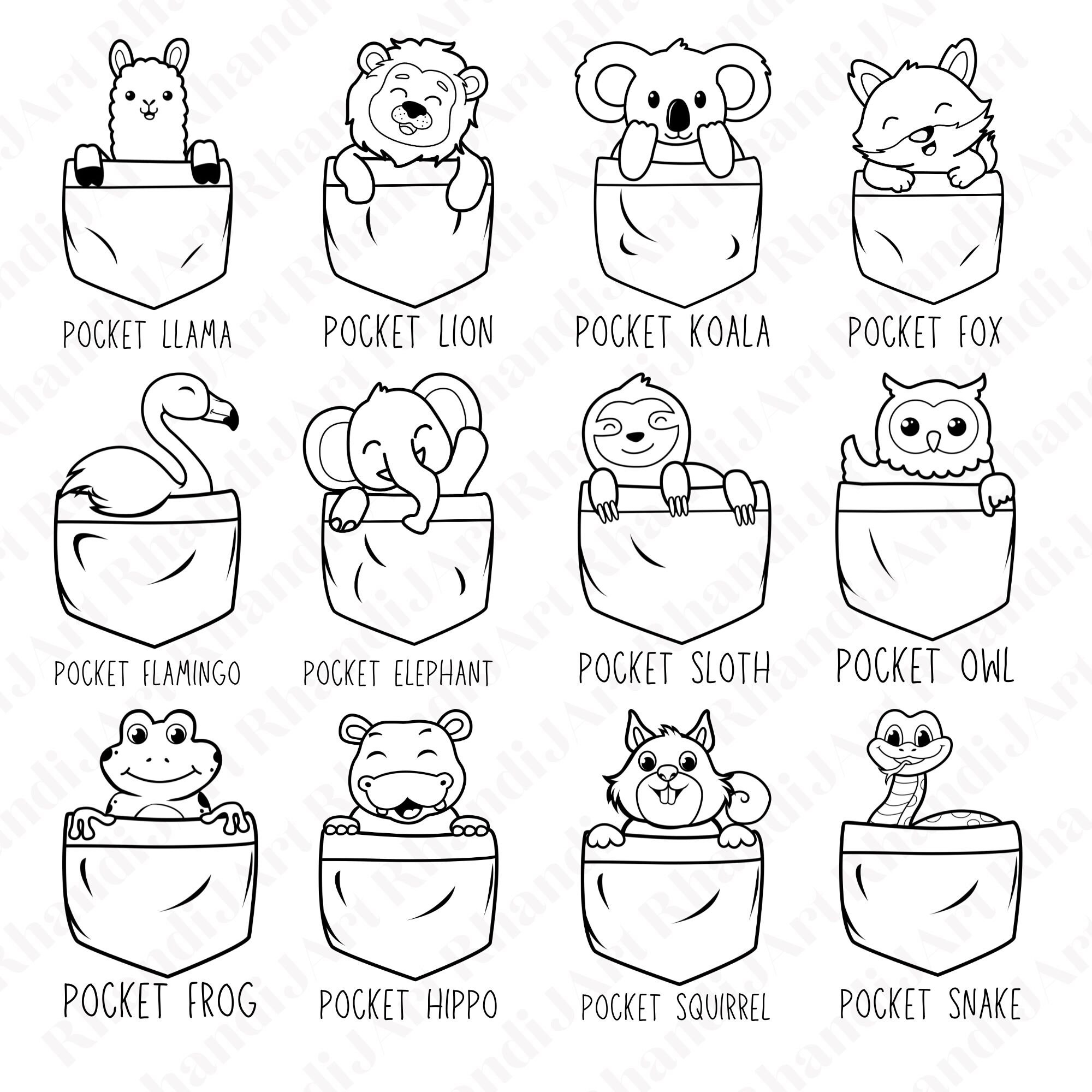 Pocket Animals 39 Pack Bundle, Cut Files Svg, Dxf, Eps, AI, Png, Jpg ...