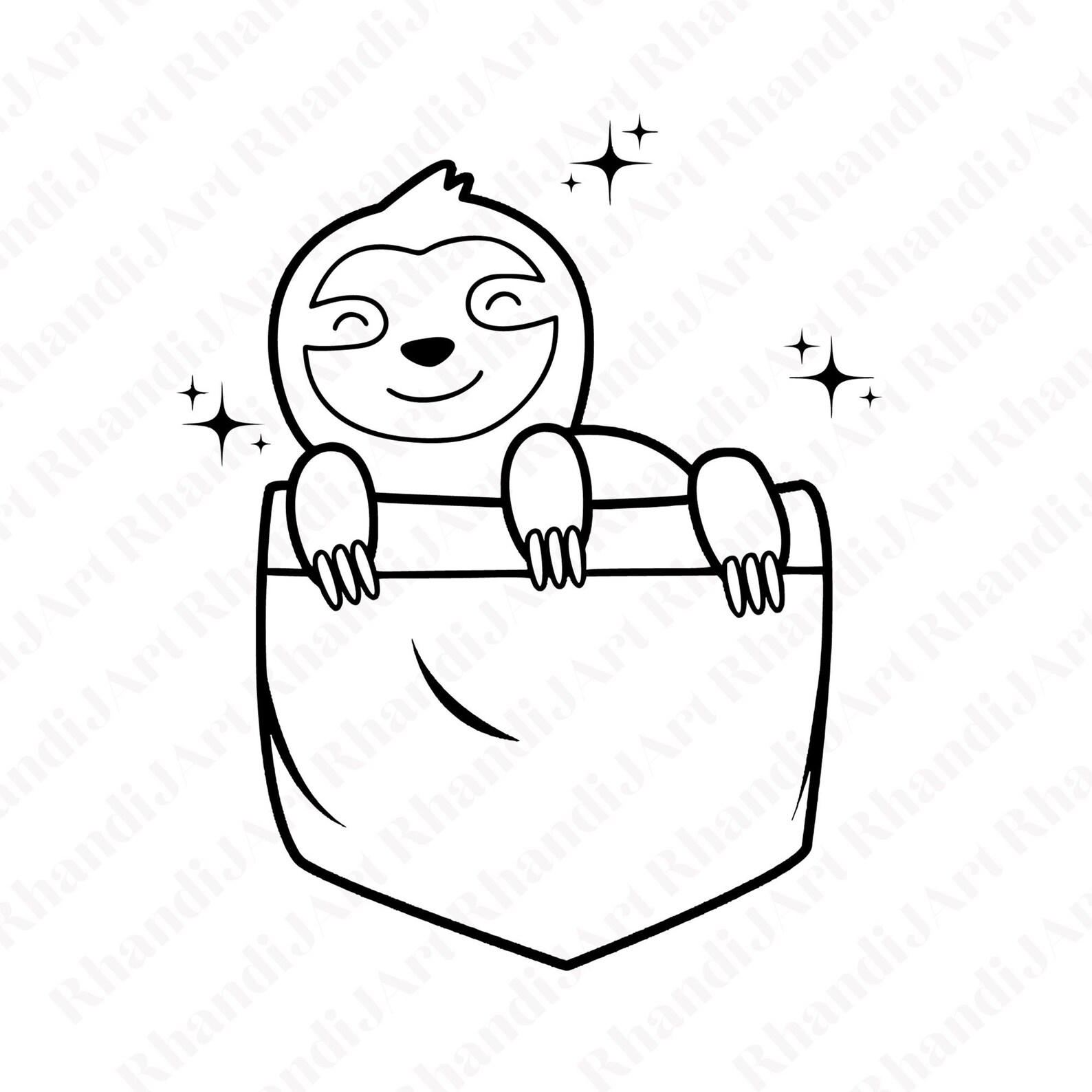 Pocket Sloth Svg, Sloth, Pocket, Slow Moving, Hanging Out, Upside Down ...
