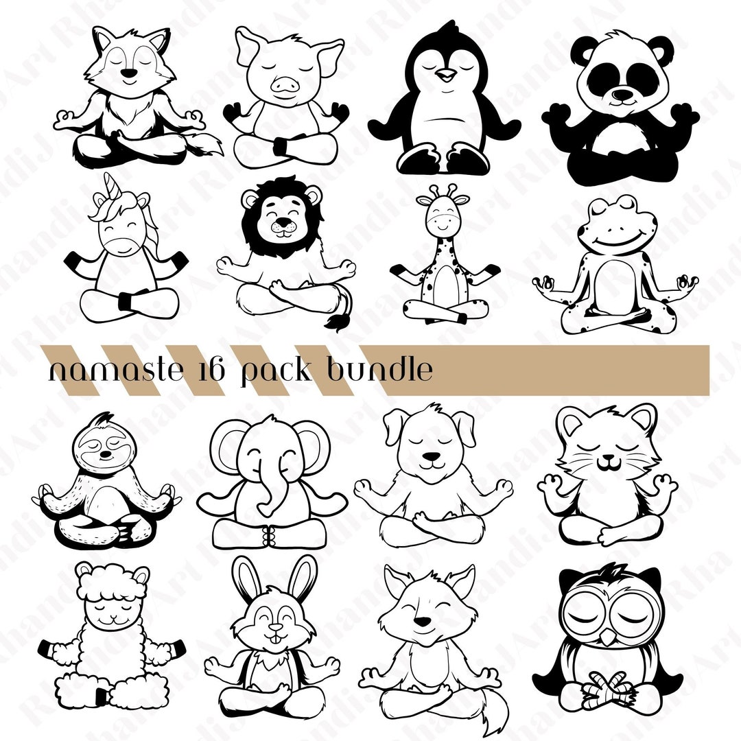 Namaste Animal Bundle, All Namaste Animals, 16 Pack Bundle, Yoga ...