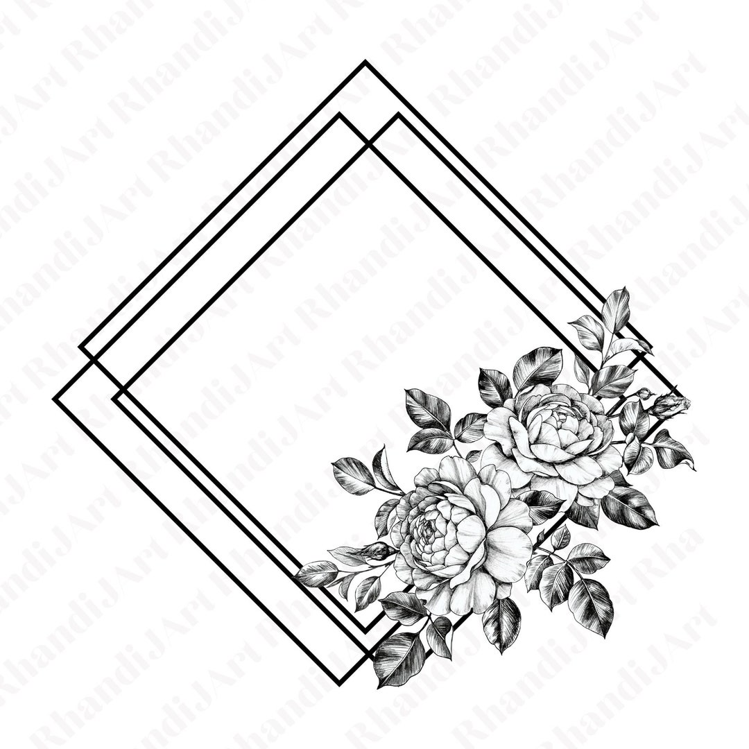 Floral Diamond Frame Png, Floral, Diamond, Frame, Flowers, Bouquet ...