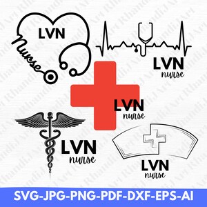 LVN Nurse Logo's Svg 5 Pack Bundle, Nurse, Role Model, Life Savers ...