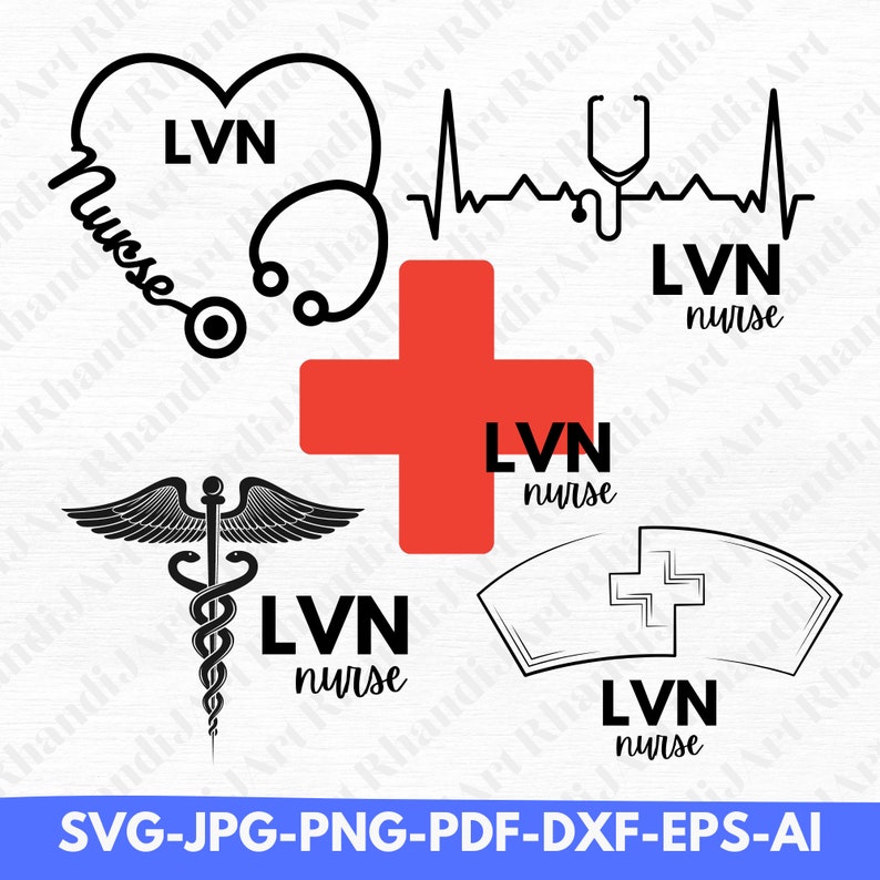 LVN Nurse Logo's Svg 5 Pack Bundle, Nurse, Role Model, Life Savers ...