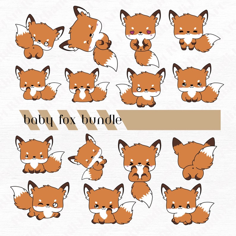 Baby Fox Bundle Svg, 15 Svg Designs, Fox Svg, Fox Clipart, Forest Svg ...
