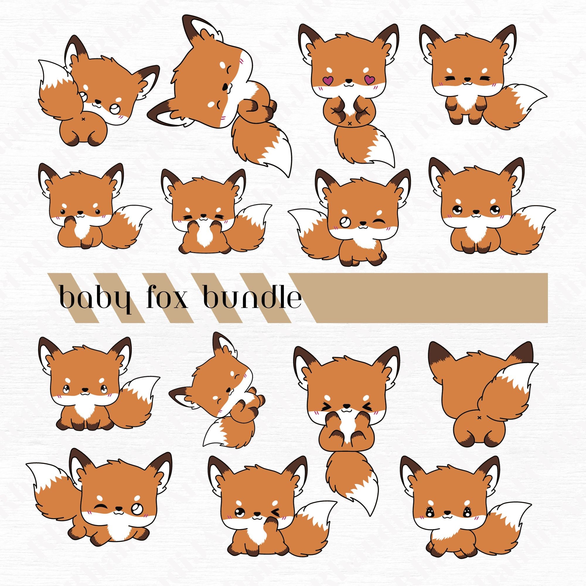 Baby Fox Bundle Svg, 15 Svg Designs, Fox Svg, Fox Clipart, Forest Svg ...