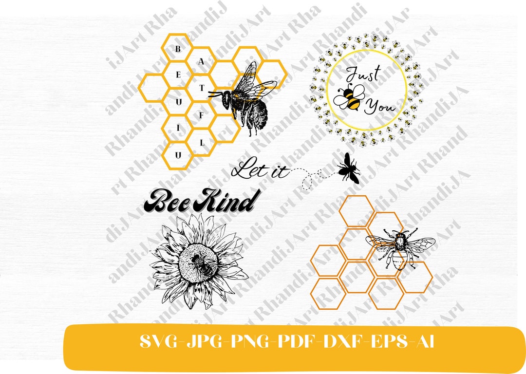 Bee Bundle Svg Beautiful Svg Bumble Bee Svg Honey Comb Svg - Etsy