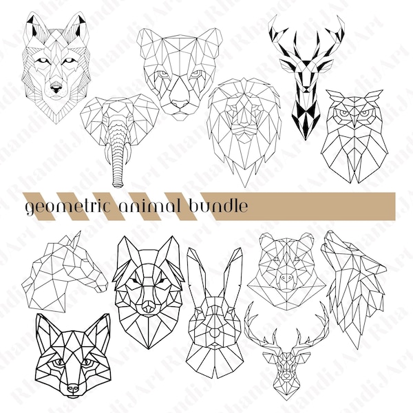 Geometric Animals Svg - Etsy