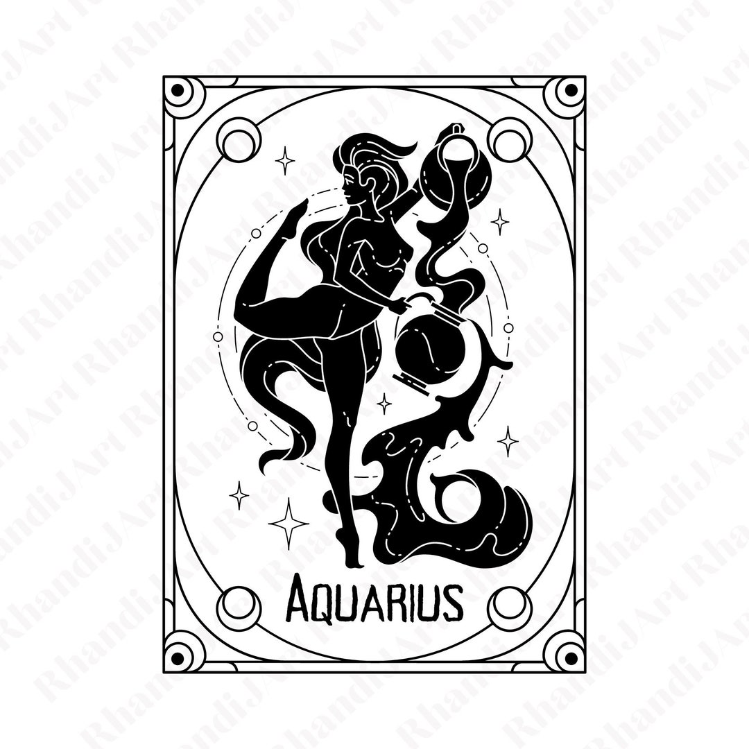 Aquarius Tarot Card Svg, Mystical Svg, Witchy Svg, Dark Svg, Tarot Card ...