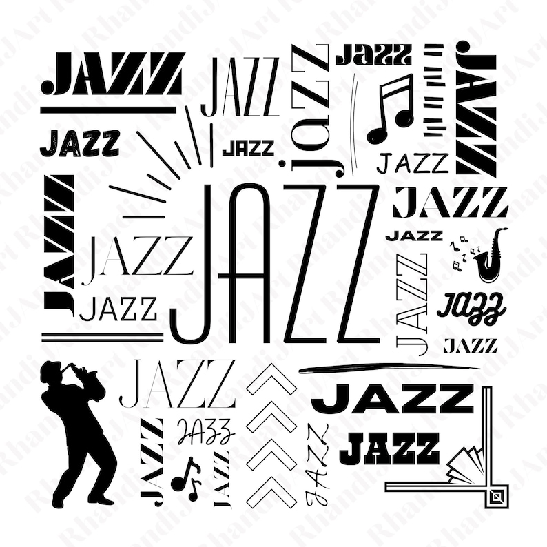 Jazz Collage Svg, Music, Jazz Music, Saxophone, Stride, Syncopation ...