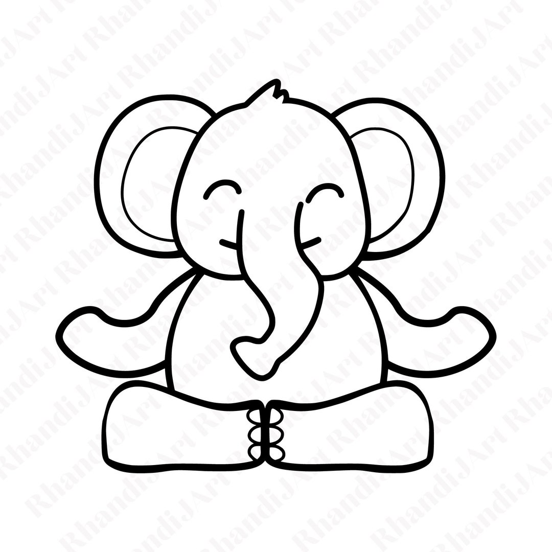 Namaste Yoga Elephant, Baby Elephant, Yoga Position, Elephant Svg, Cute ...