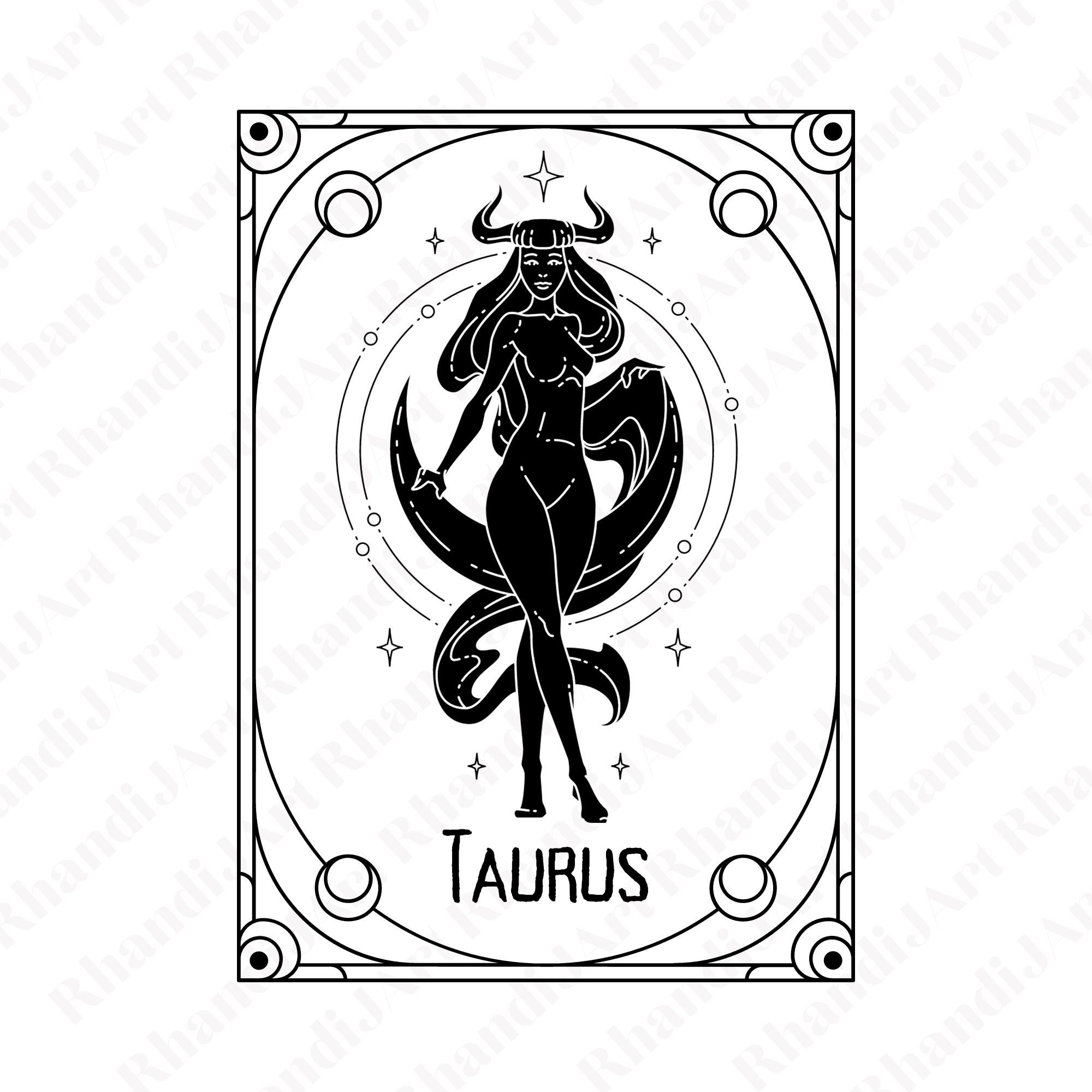Taurus Tarot Card Svg, Mystical Svg, Witchy Svg, Dark Svg, Tarot Card ...