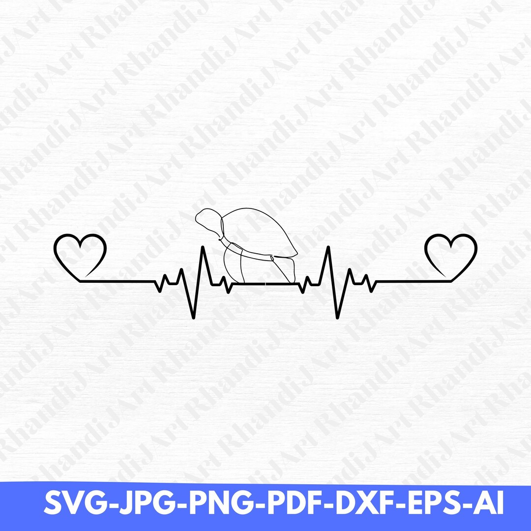 Turtle Heart Beat Svg Heart Beat Svg Turtle Svg Companion - Etsy