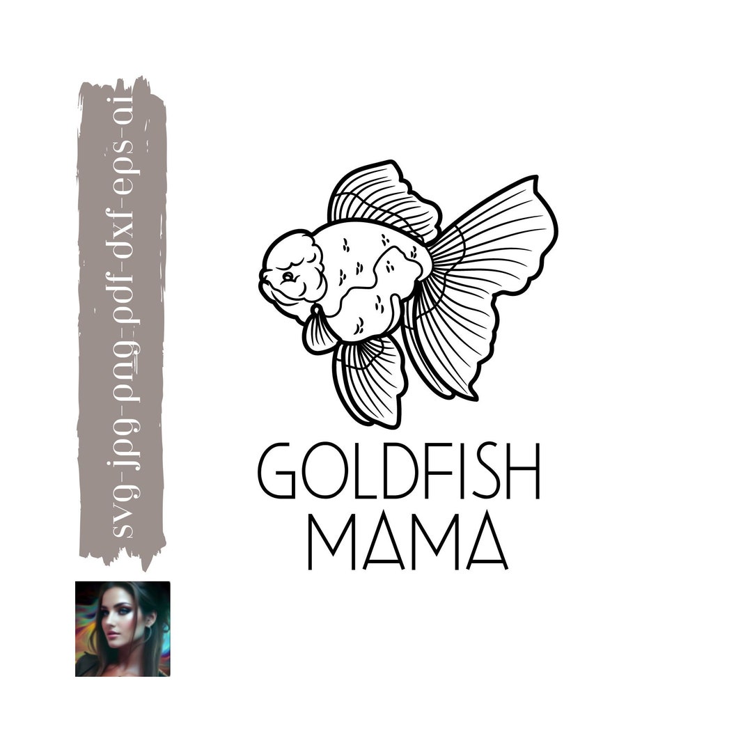 Goldfish Mama Svg, Goldfish Svg, Fancy Goldfish Svg, Fish Mama Svg, Mom ...