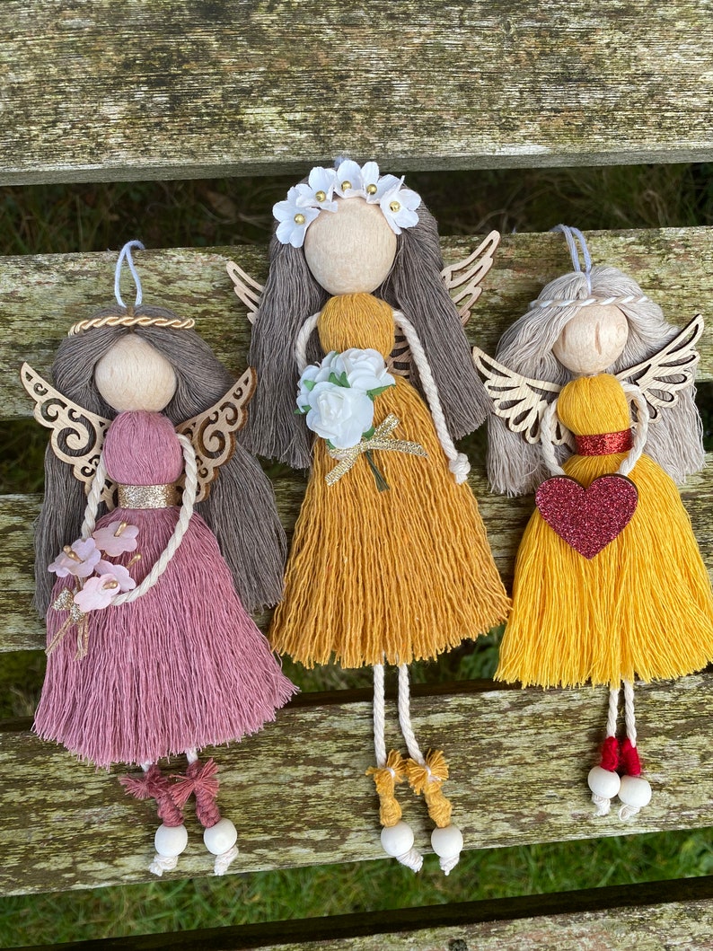 PERSONALIZED DOLL, MACRAME Angel, Angel Doll, Pretty Smart Macrame ...