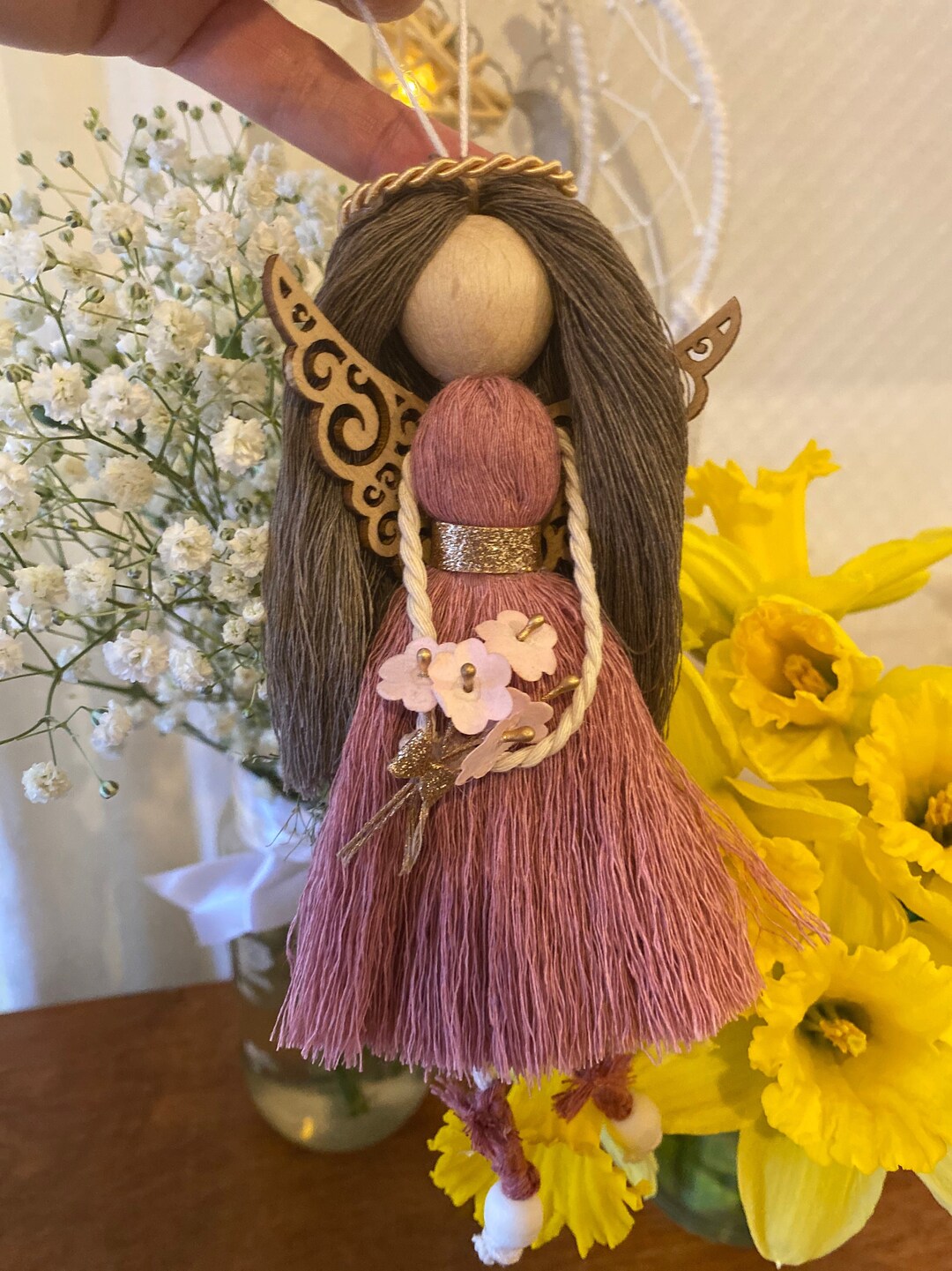 PERSONALIZED DOLL, MACRAME Angel, Angel Doll, Pretty Smart Macrame ...