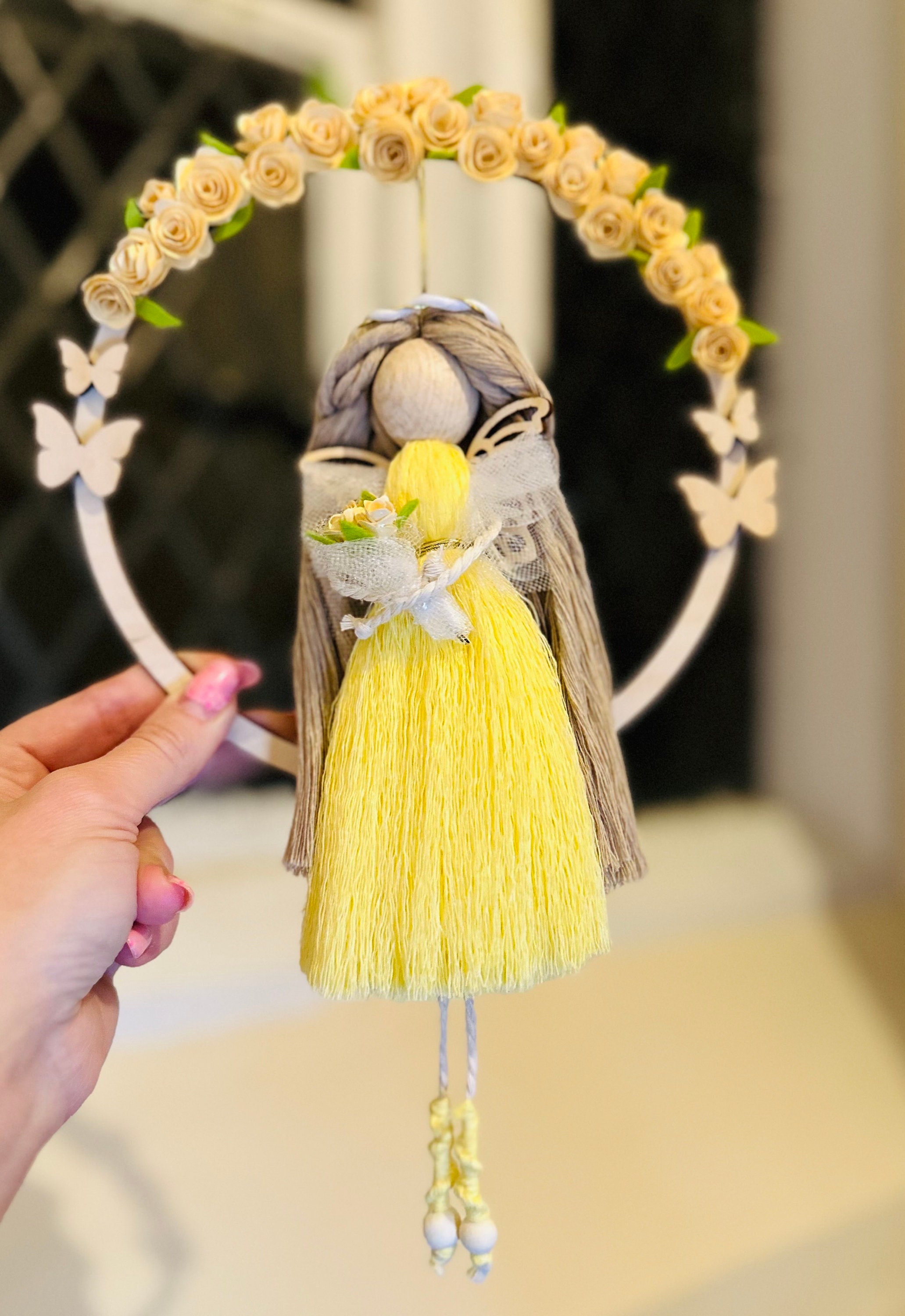 Personalized Doll, Souvenir Baptism, for Holy Communion, Macrame Angel ...