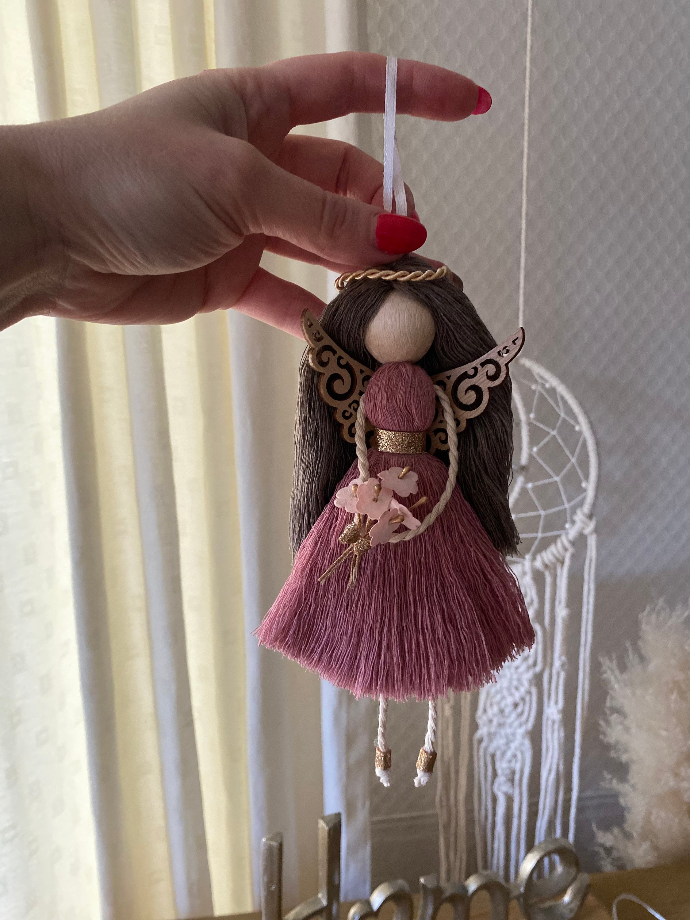 PERSONALIZED DOLL, MACRAME Angel, Angel Doll, Pretty Smart Macrame ...