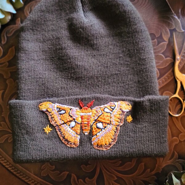 Hand Embroidered Beanie - Etsy