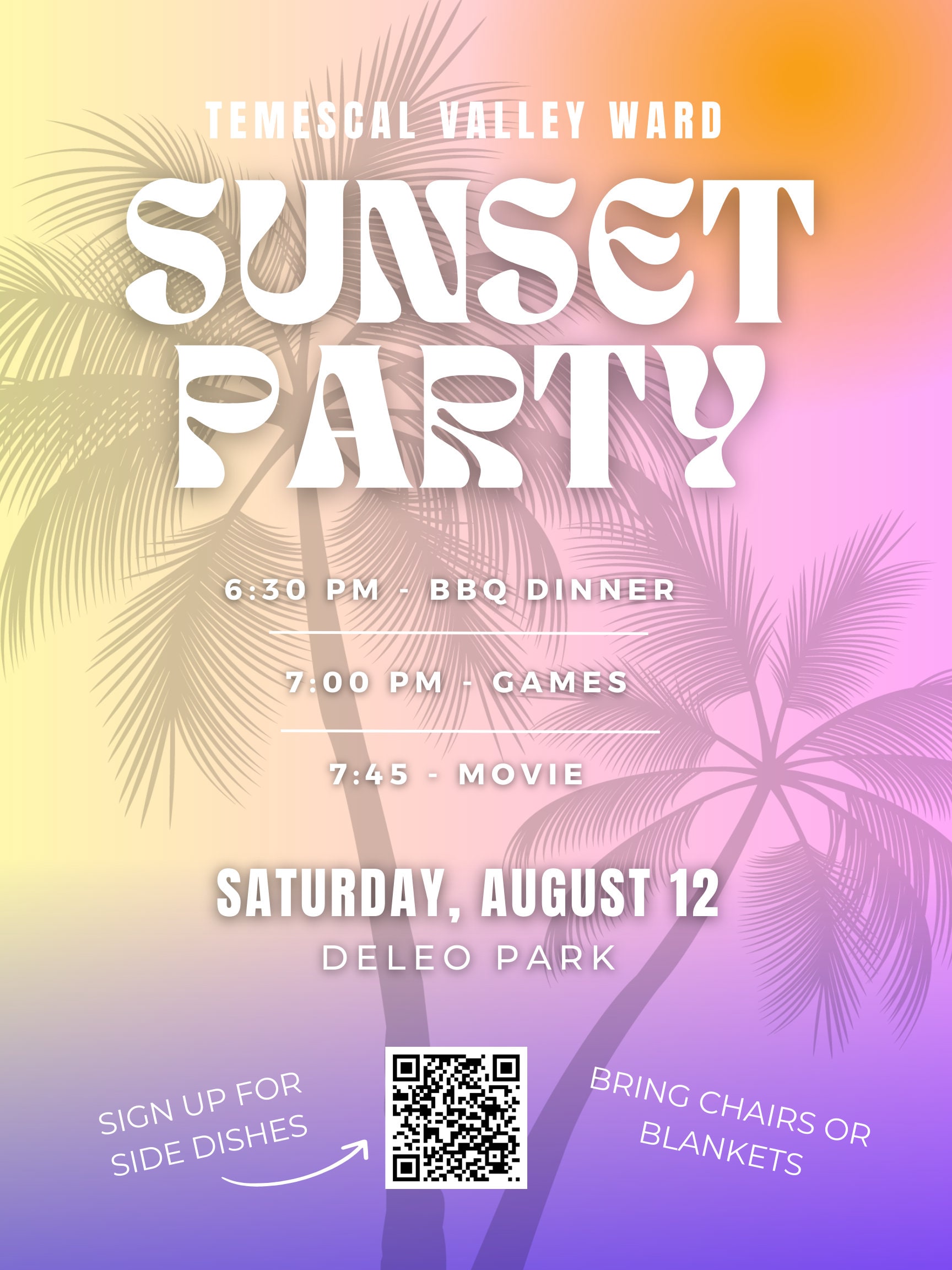 Sunset Party Invitation, Summer Party - Editable - Canva Pro Needed - Etsy