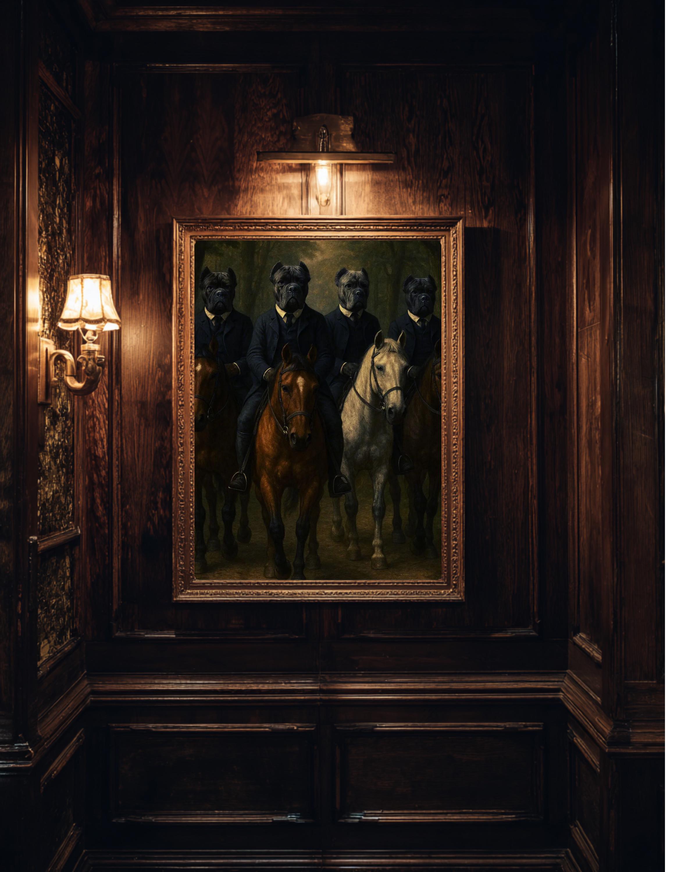 Cane Corsos on Horses Poster | Cane Corso Fleet | Horse Art | Farm ...