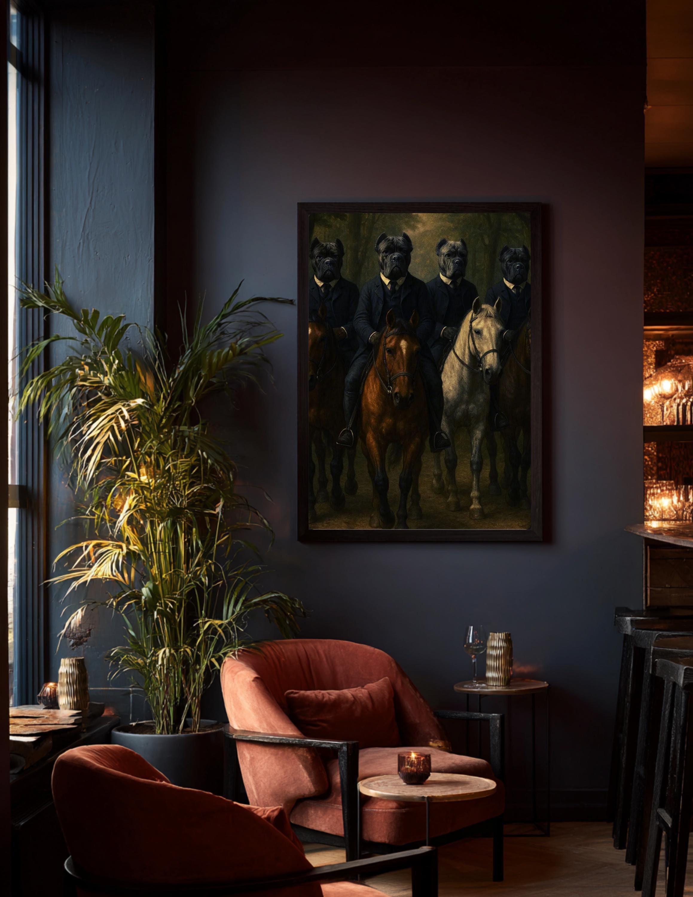 Cane Corsos on Horses Poster | Cane Corso Fleet | Horse Art | Farm ...