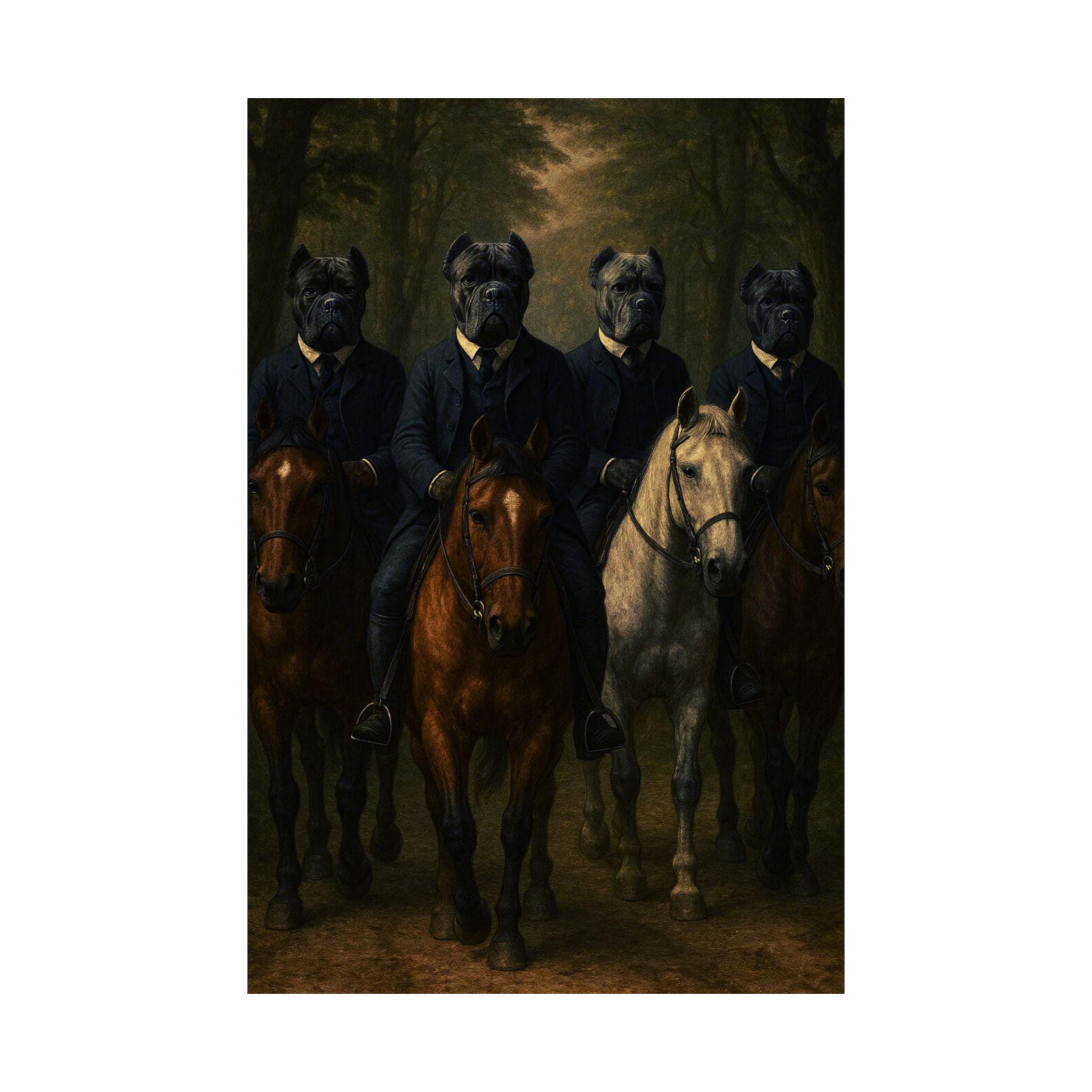 Cane Corsos on Horses Poster | Cane Corso Fleet | Horse Art | Farm ...