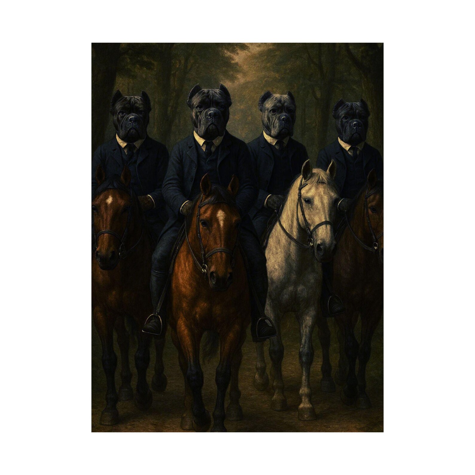 Cane Corsos on Horses Poster | Cane Corso Fleet | Horse Art | Farm ...