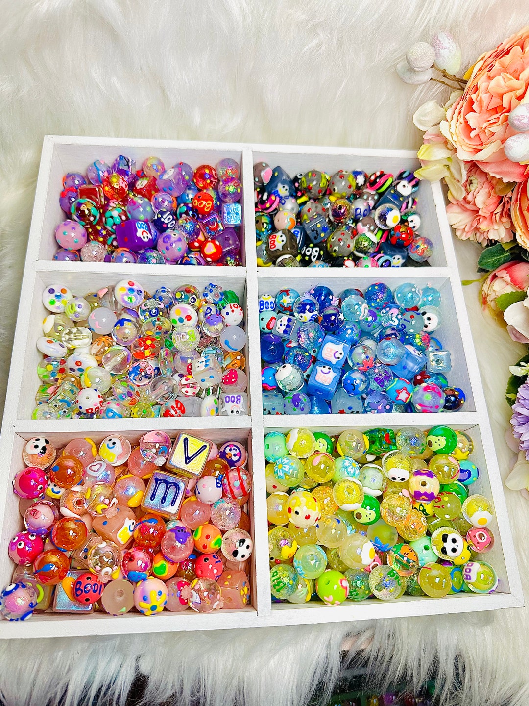 Hand Painted Bead/diy Bead/cute Bead/handmade Devil Bead/monster Bead ...