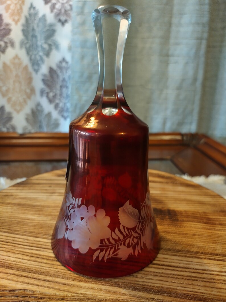 Lausitzer Lead Crystal Ruby Bell - Etsy