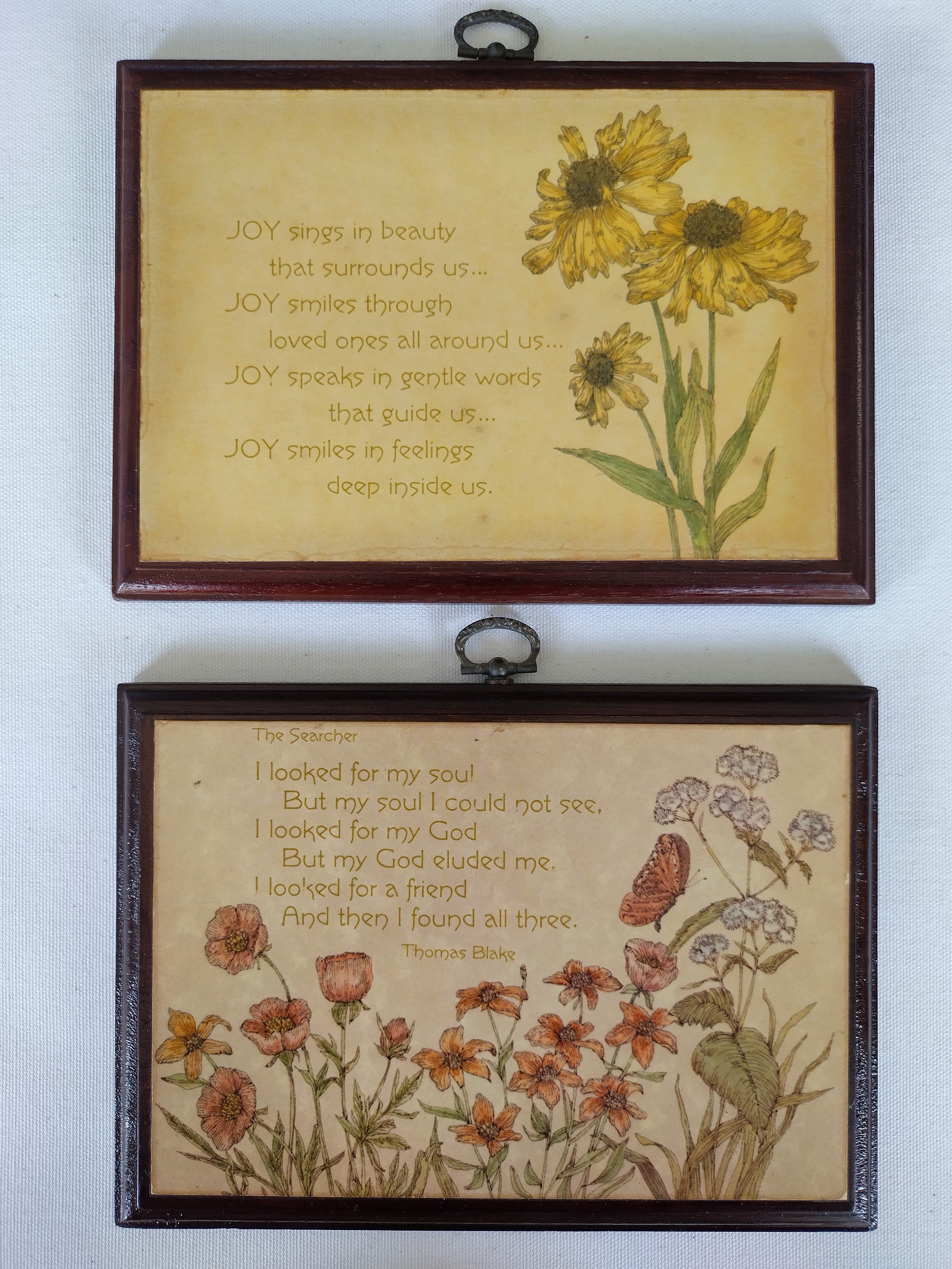 Vintage 1970's Springbok Hallmark Dark Wooden Plaques - Etsy