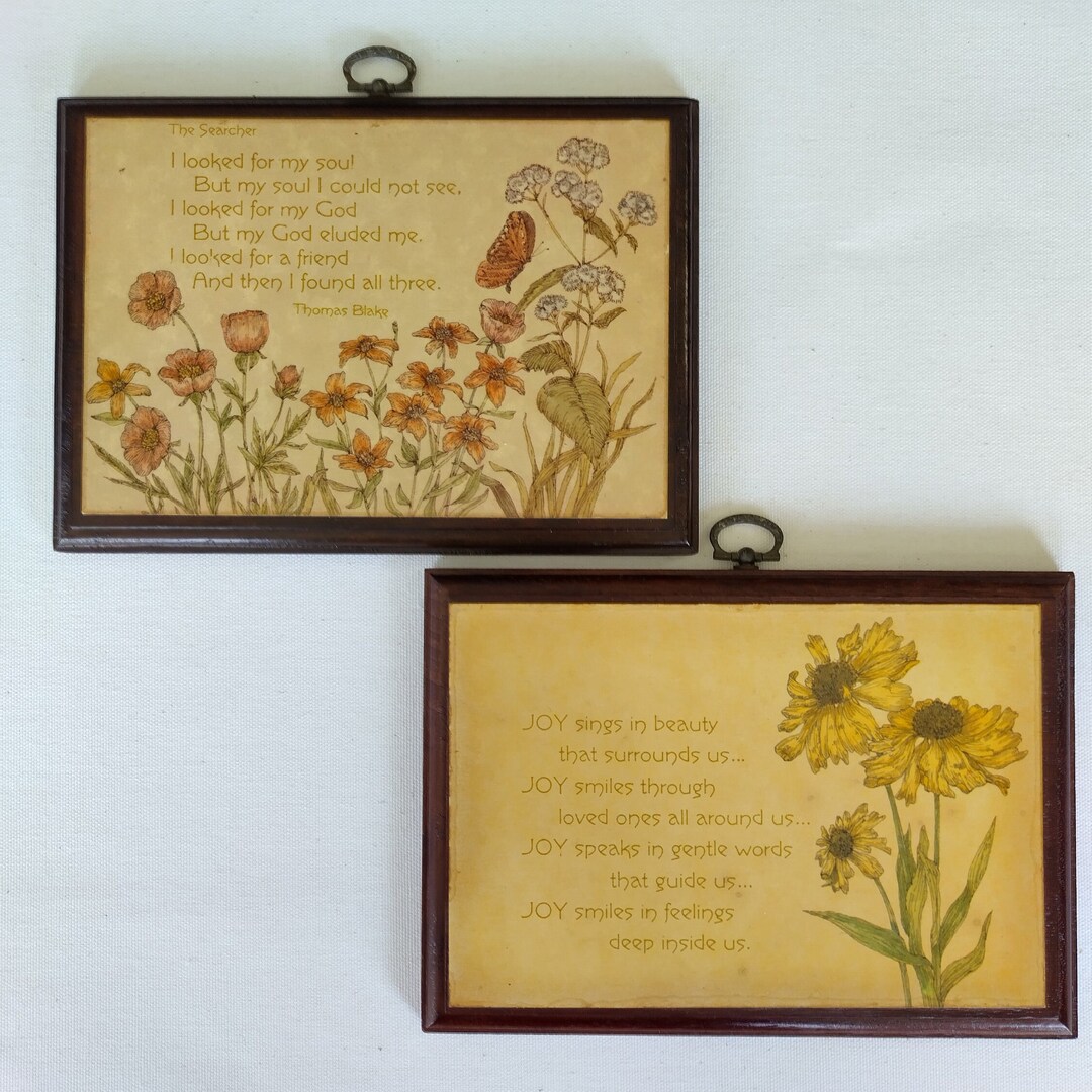 Vintage 1970's Springbok Hallmark Dark Wooden Plaques - Etsy