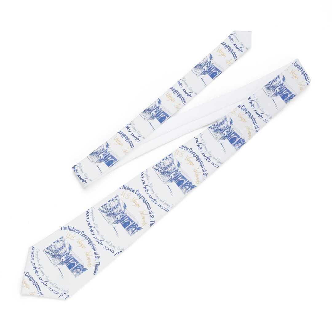 Jewish Necktie With Hebrew Congregation Logo | Religious Gift for Him ...