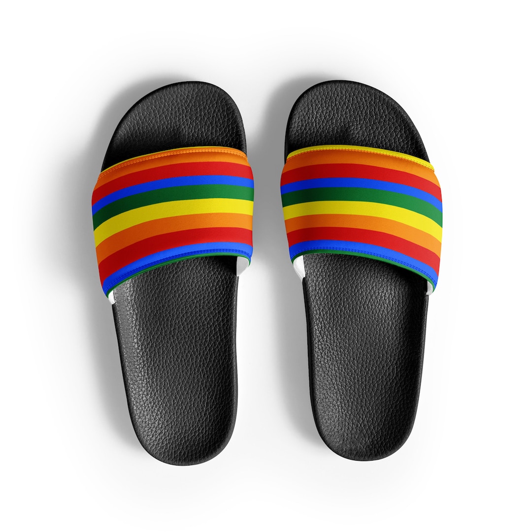 Pride Sandals, Rainbow Pride Slides, Transgender, LGBTQ Pride Slides ...